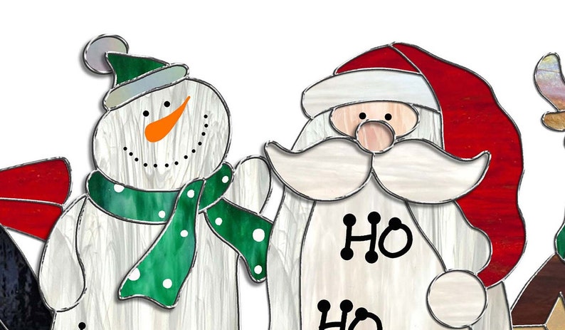 Santa and Friends Stained Glass Pattern - Etsy