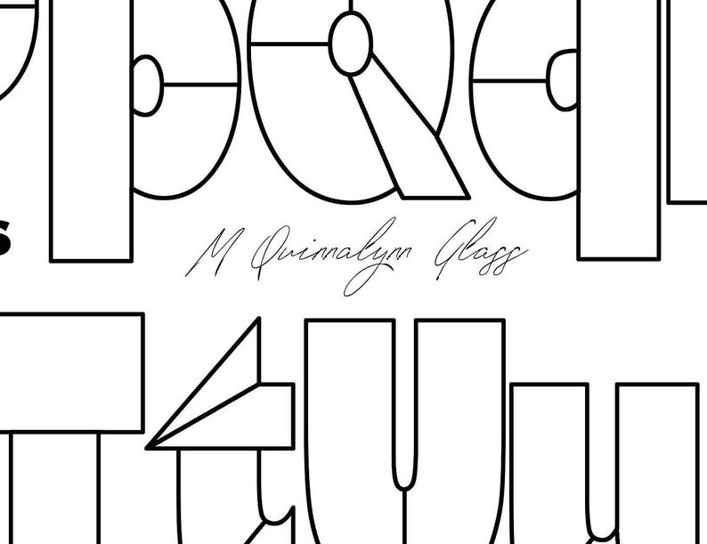 Simple Letters Stained Glass Patterns - Etsy