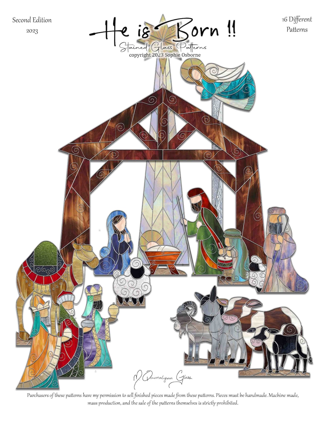 He is Born!! Stained Glass Pattern 2023 Version - Etsy