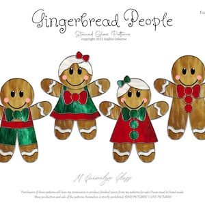 Gingerbread People Stained Glass Patterns - Etsy