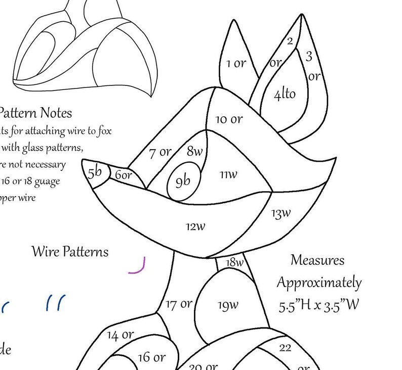 Fox Friend Stained Glass Patterns - Etsy