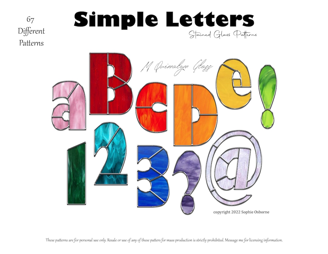 Simple Letters Stained Glass Patterns - Etsy