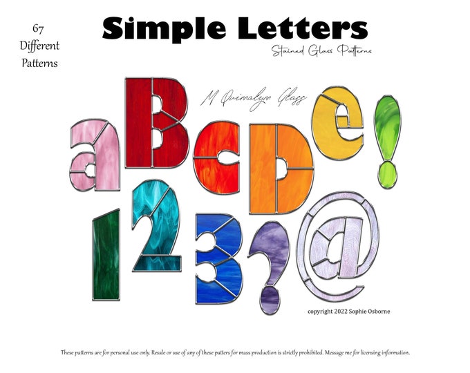 Simple Letters Stained Glass Patterns - Etsy