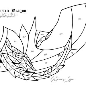 Geometric Dragon Stained Glass Pattern - Etsy