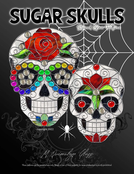 Sugar Skulls Stained Glass Patterns - Etsy