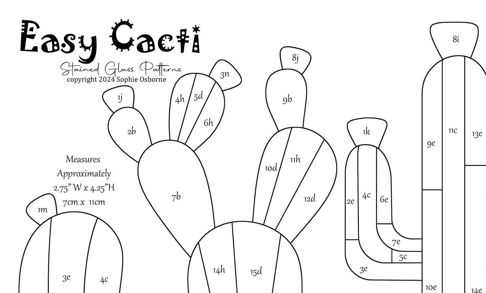 Easy Cacti Stained Glass Patterns - Etsy