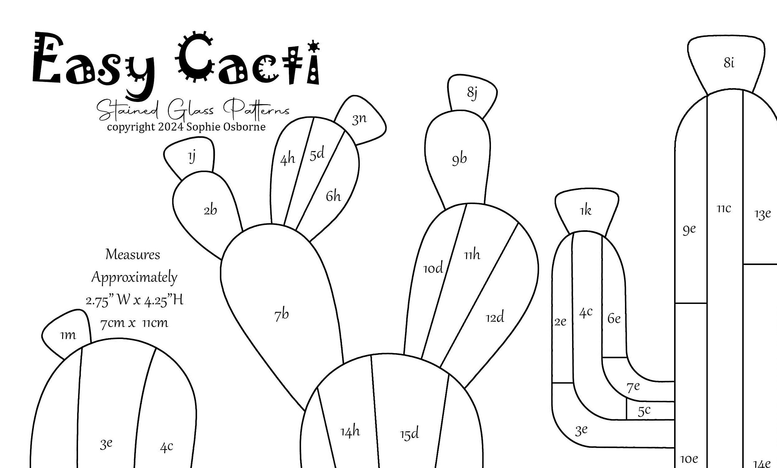 Easy Cacti Stained Glass Patterns - Etsy