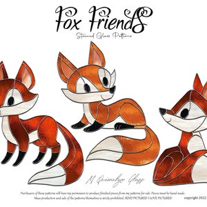 Fox Friend Stained Glass Patterns - Etsy