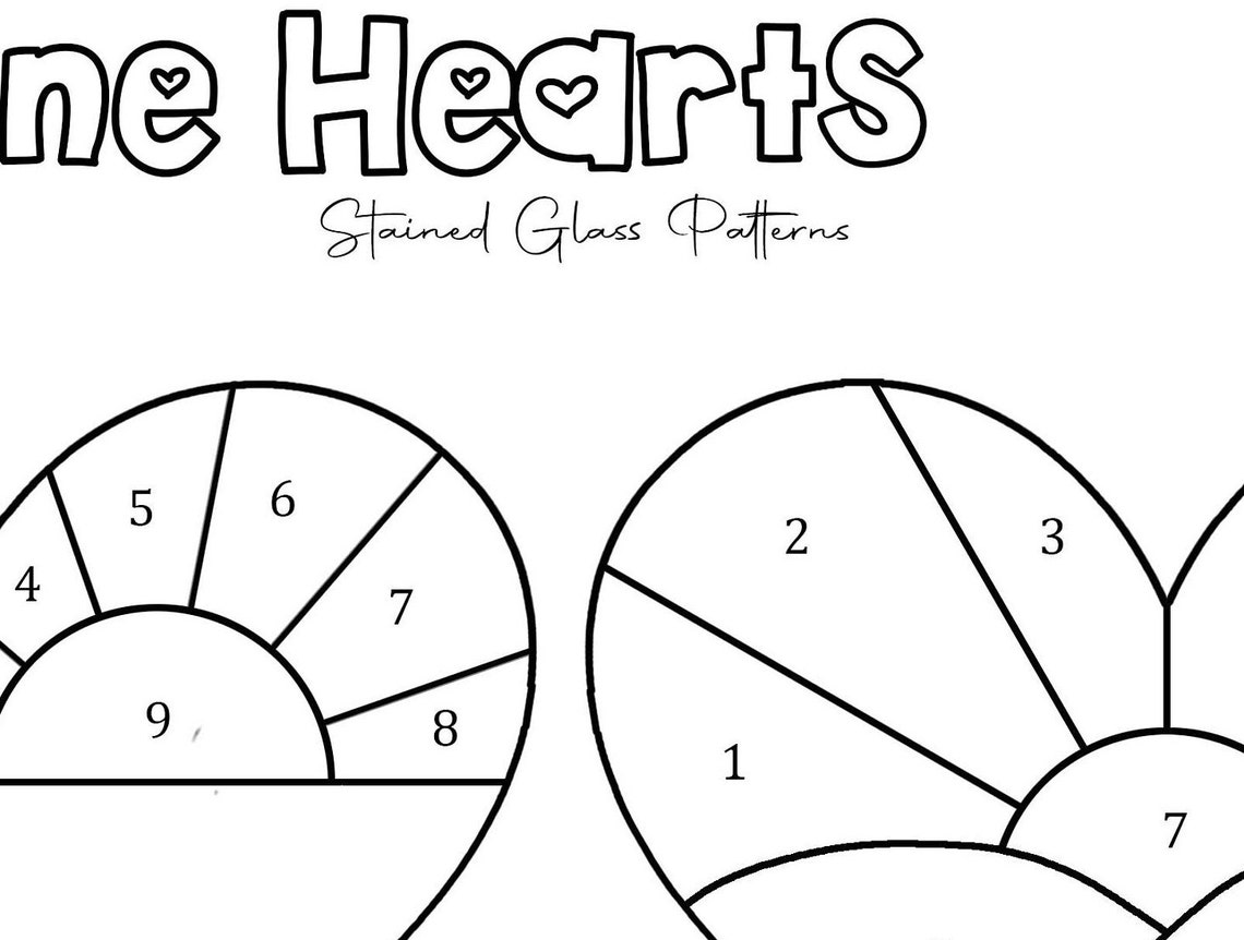 Sunshine Hearts Stained Glass Patterns - Etsy