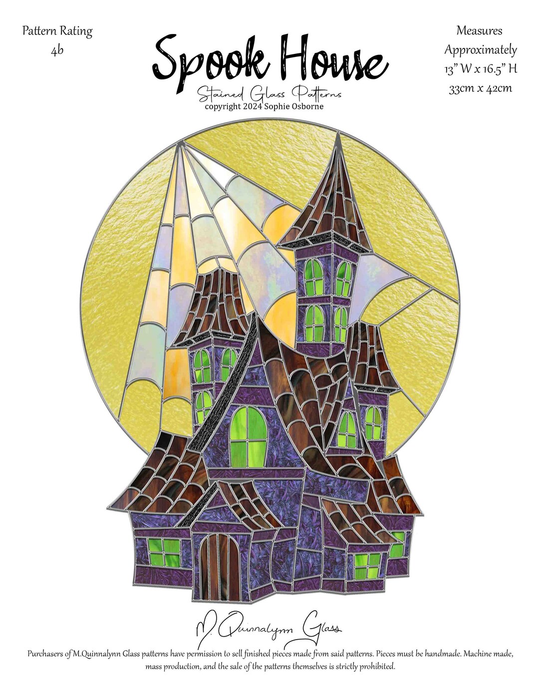 Spook House Stained Glass Pattern - Etsy