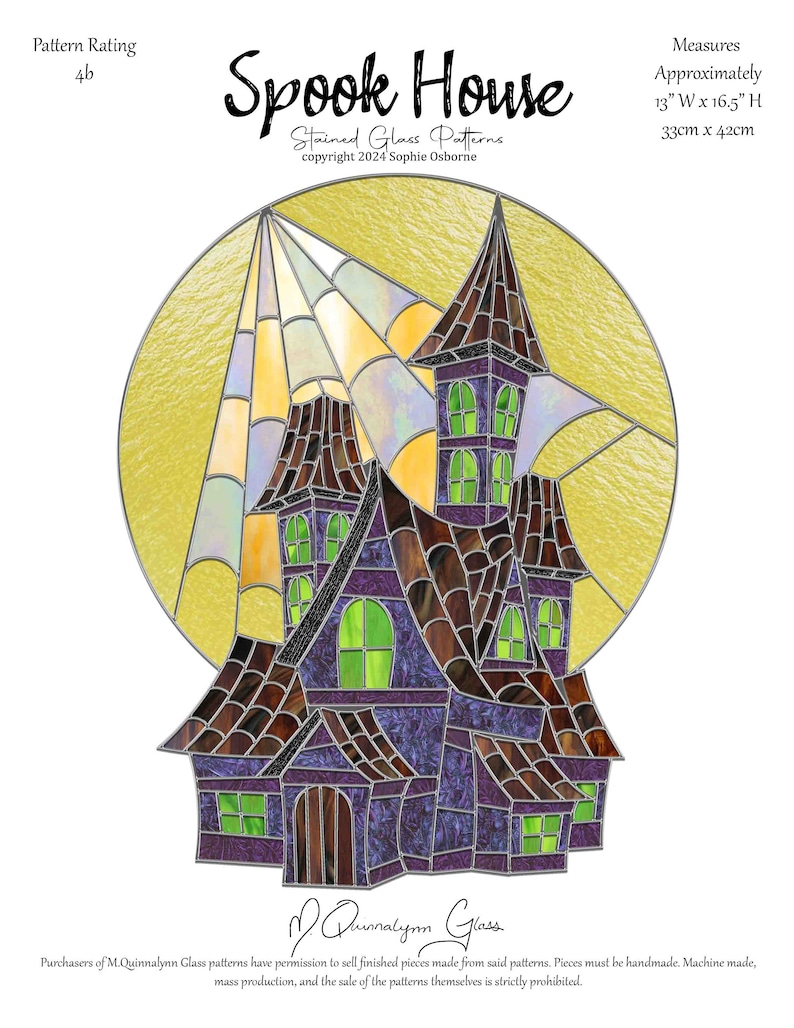 Spook House Stained Glass Pattern - Etsy
