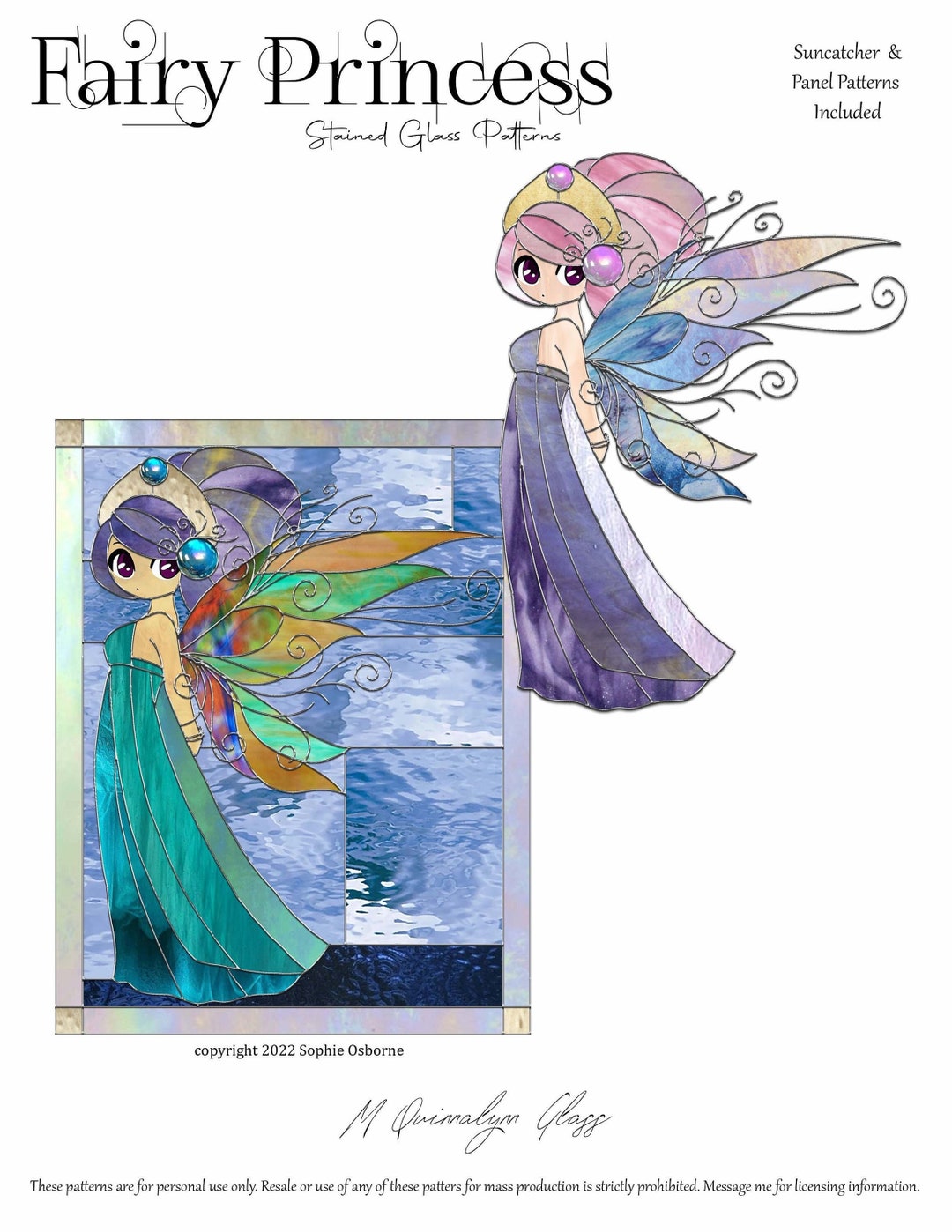 Fairy Princess Stained Glass Pattern - Etsy