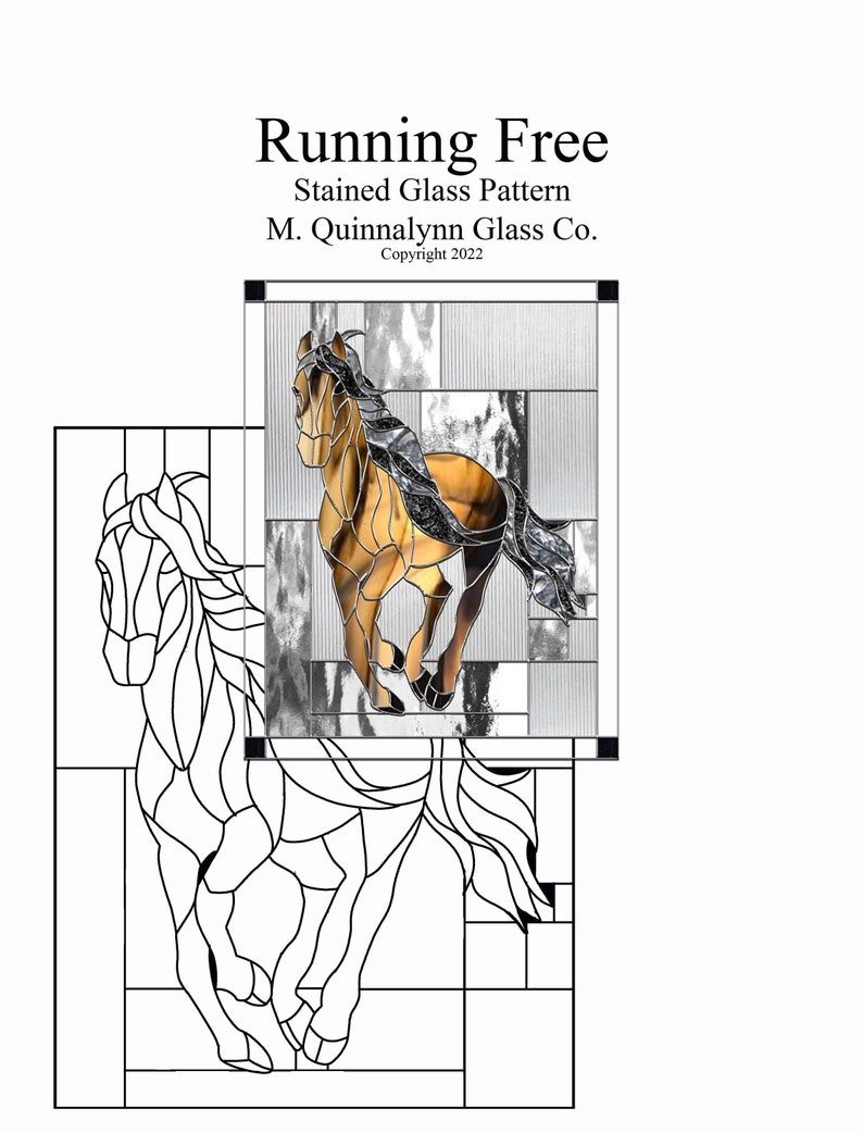 Running Free Stained Glass Horse Pattern - Etsy