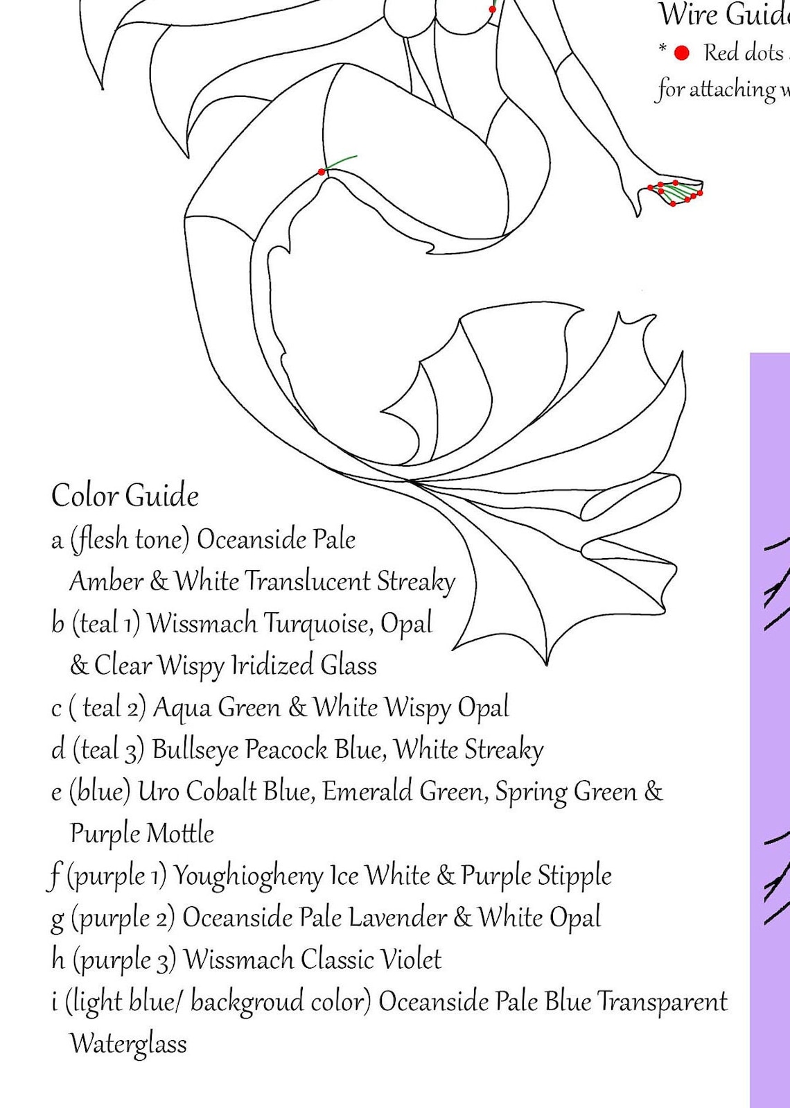 Mermaid Lady Stained Glass Pattern - Etsy