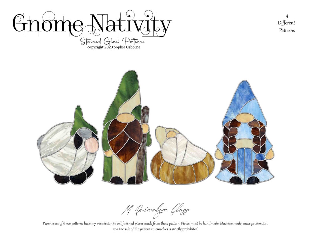 Gnome Nativity Stained Glass Patterns - Etsy