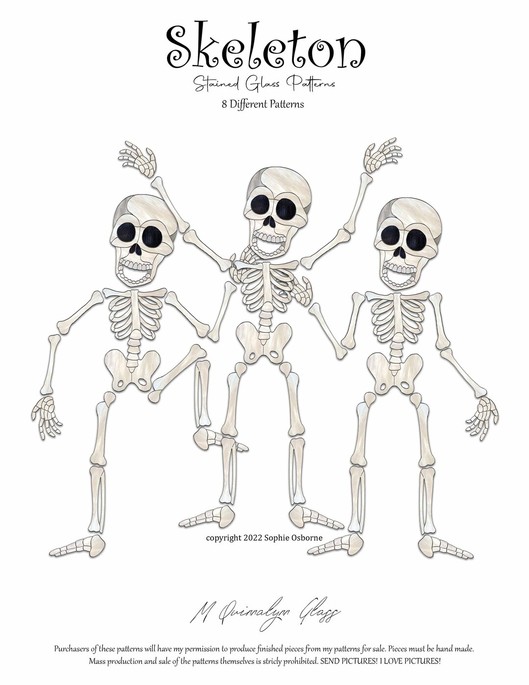 Skeleton Stained Glass Pattern - Etsy