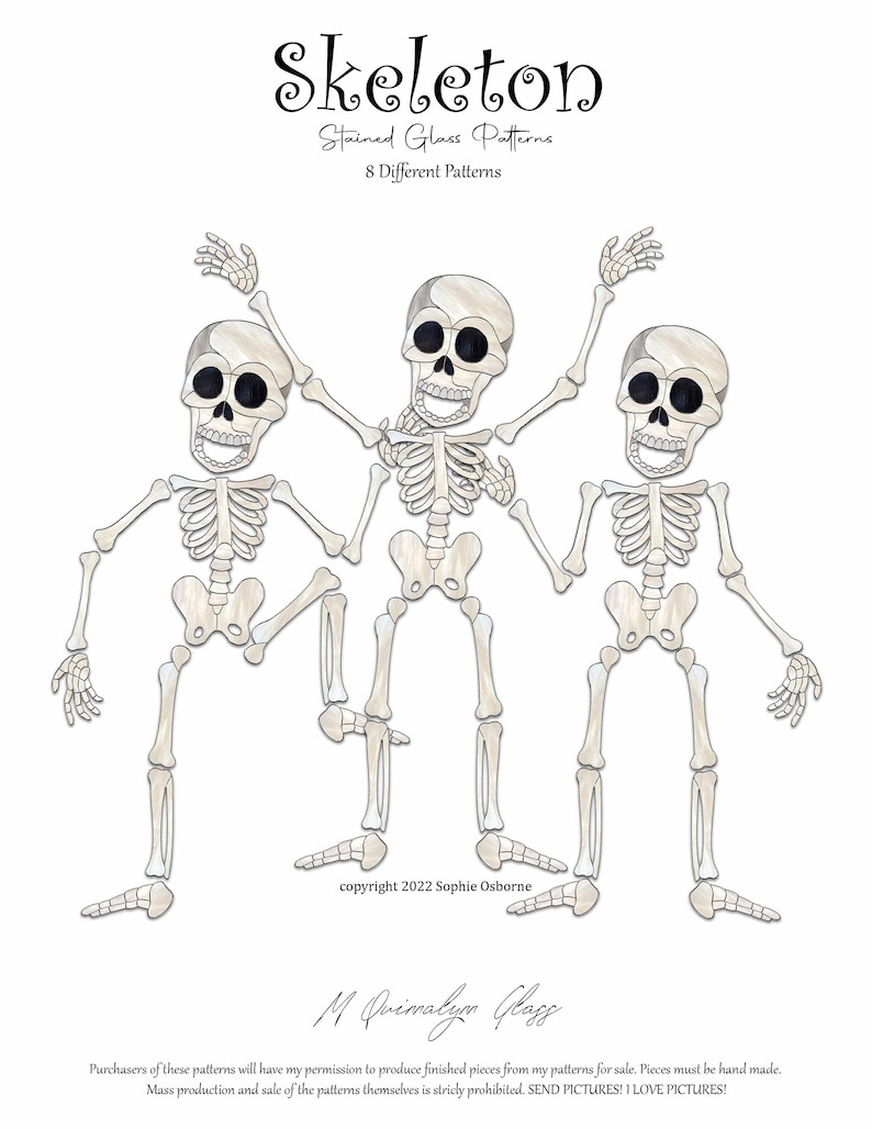 Skeleton Stained Glass Pattern - Etsy