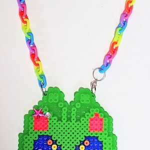 Star Kitty - Alien Cat Perler Necklace With Rainbow Stars - Etsy