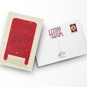 North Pole Mailbox Illustrated Postcard - Etsy