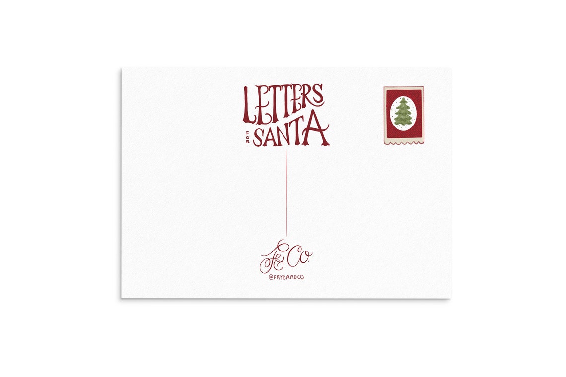 North Pole Mailbox Illustrated Postcard - Etsy