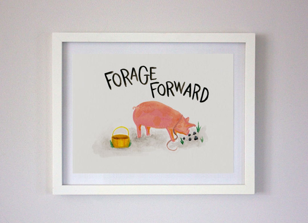 Forage Forward Pig Unframed Art Print for Home Decor Pennsylvania ...