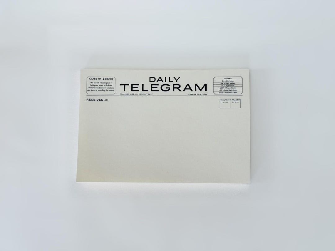 Telegram Blank Notepad - Etsy
