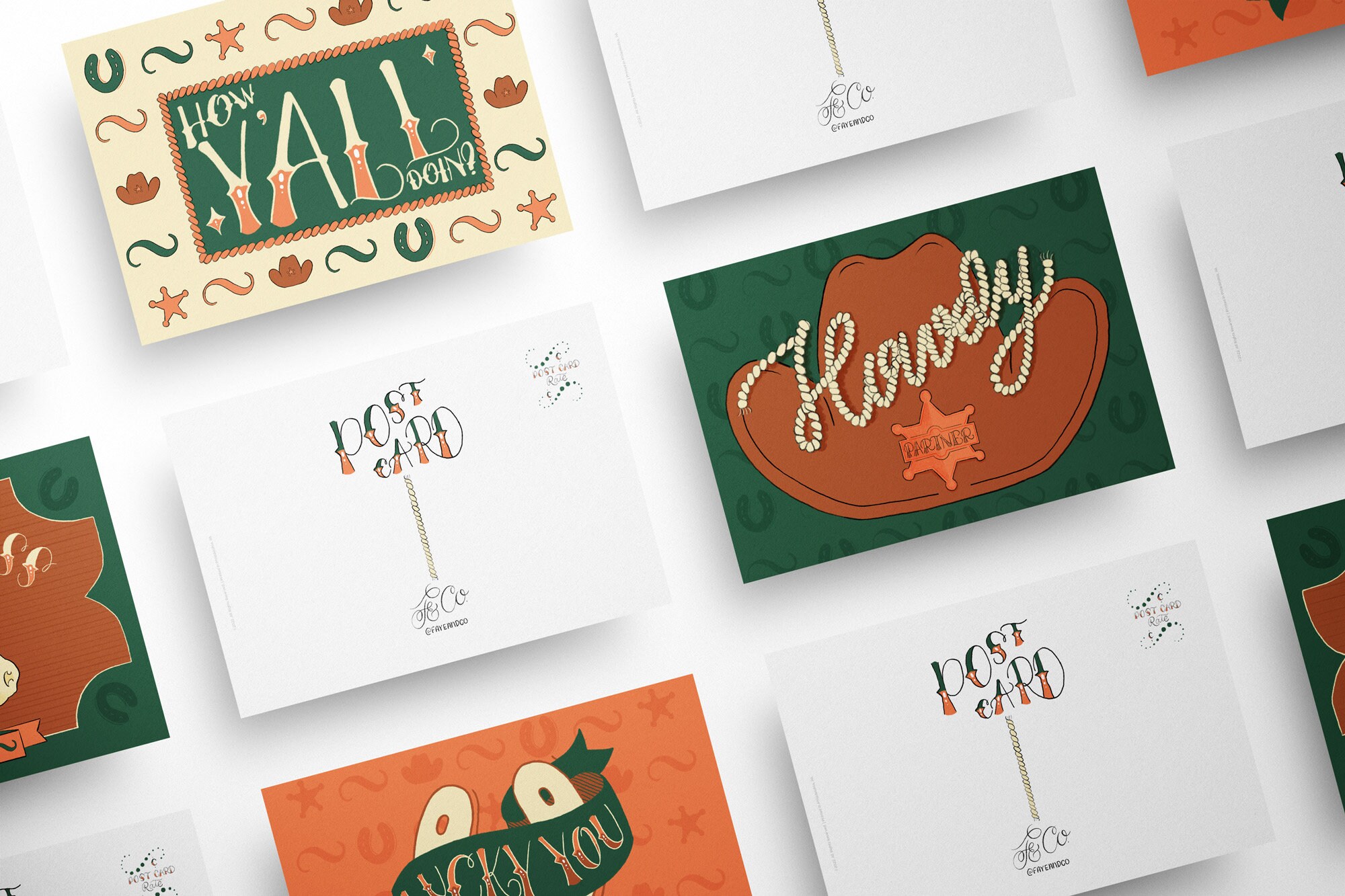 Howdy Partner Cowboy Hat Postcard - Etsy