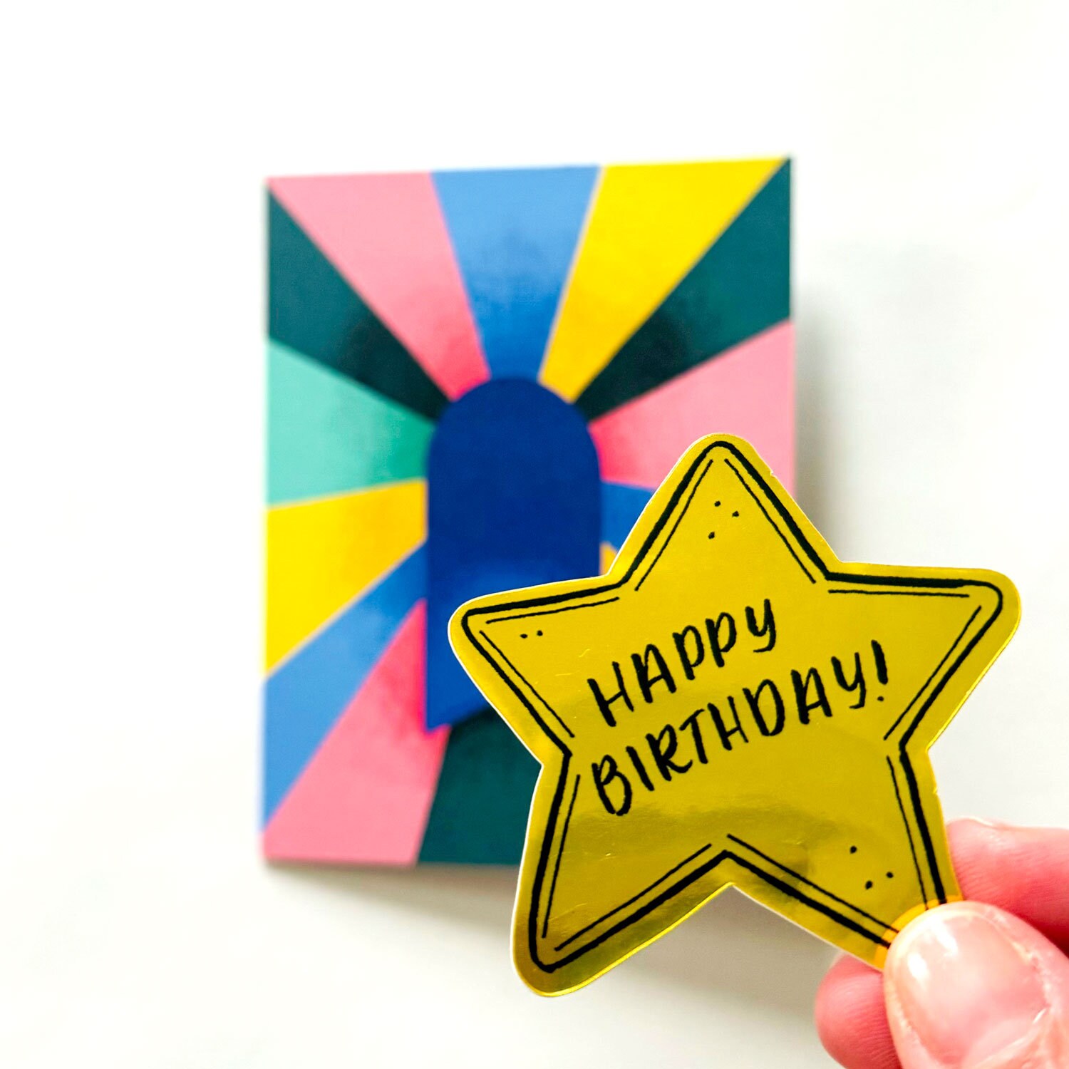 Happy Birthday! Star Keepsake Sticker Greeting Card - Etsy