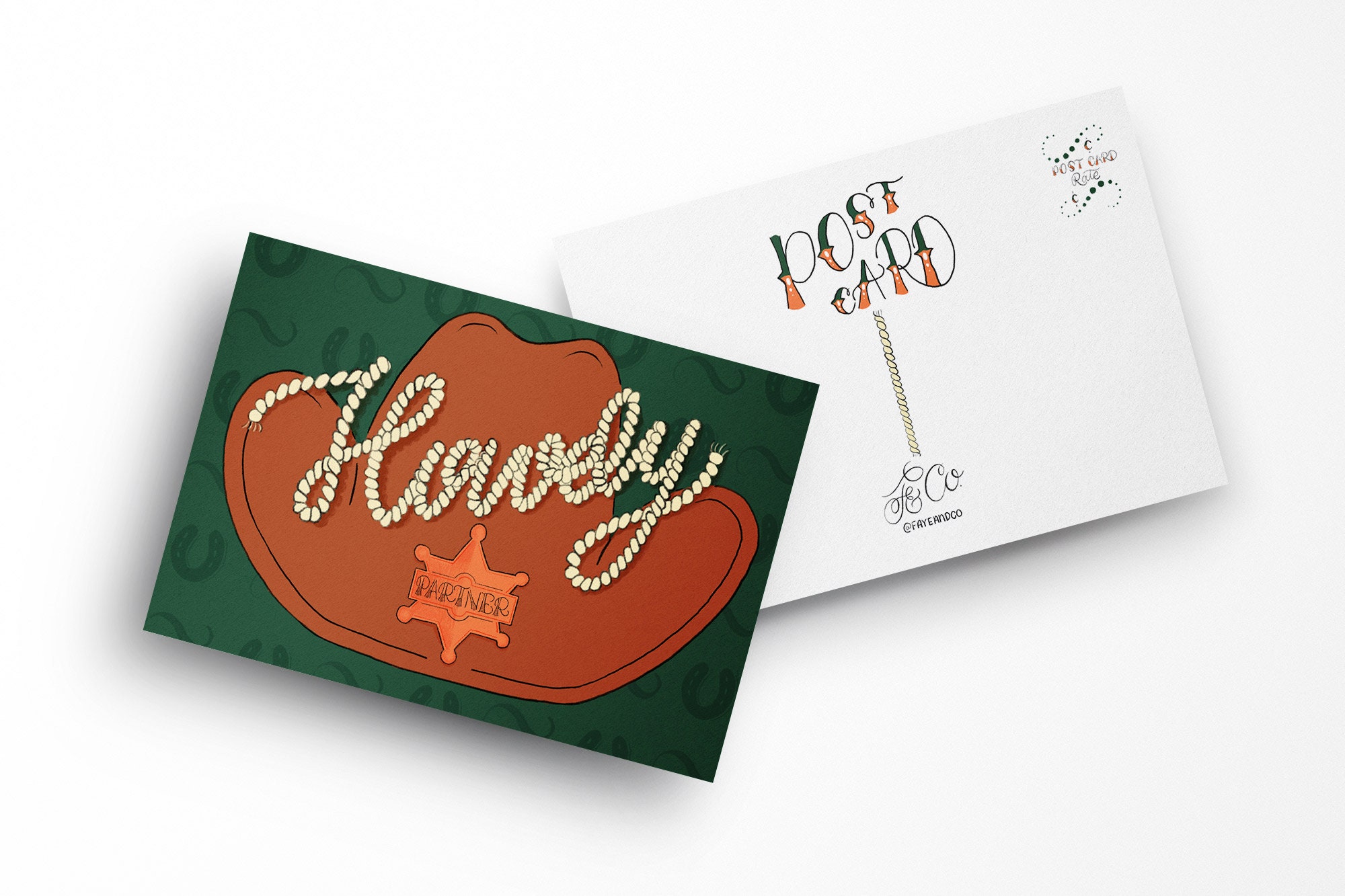 Howdy Partner Cowboy Hat Postcard - Etsy