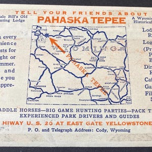 Original 1920s 30s PAHASKA TEPEE Luggage Tag, Decal, Buffalo Bills Old ...