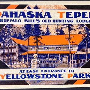 Original 1920s 30s PAHASKA TEPEE Luggage Tag, Decal, Buffalo Bills Old ...