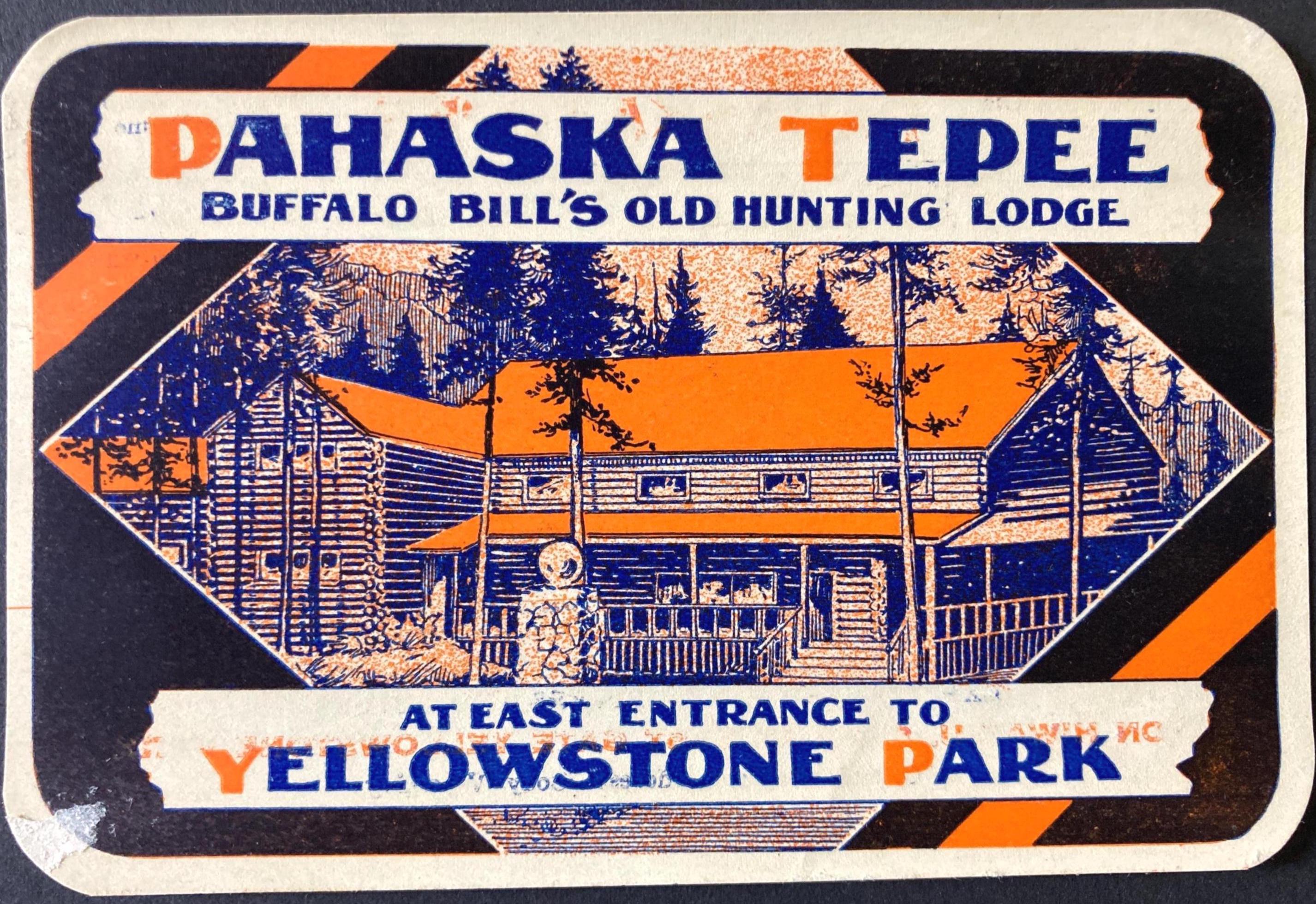 Original 1920s 30s PAHASKA TEPEE Luggage Tag, Decal, Buffalo Bills Old ...