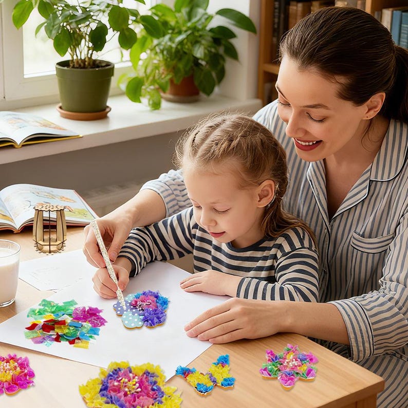 Kids Punch Fabric Flower Making Kit, No Mess Poke Art Craft ...