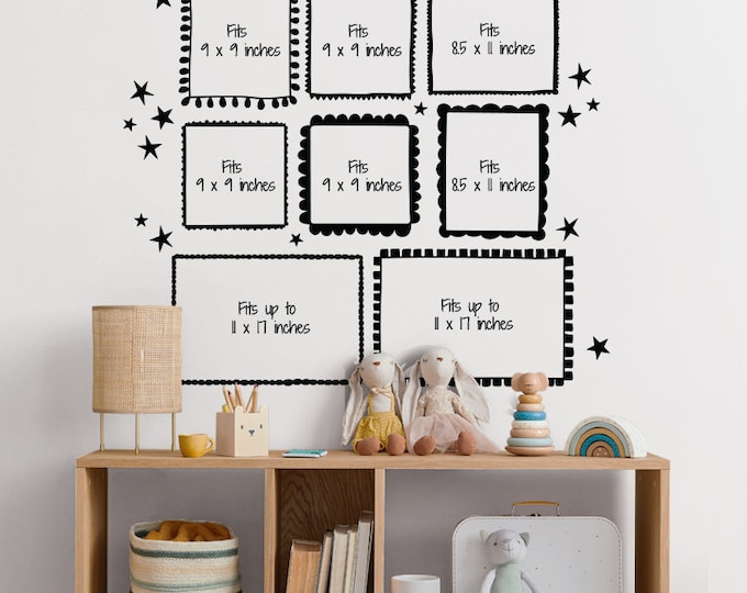 Kid's Drawing Art Frames Wall Decal - Etsy