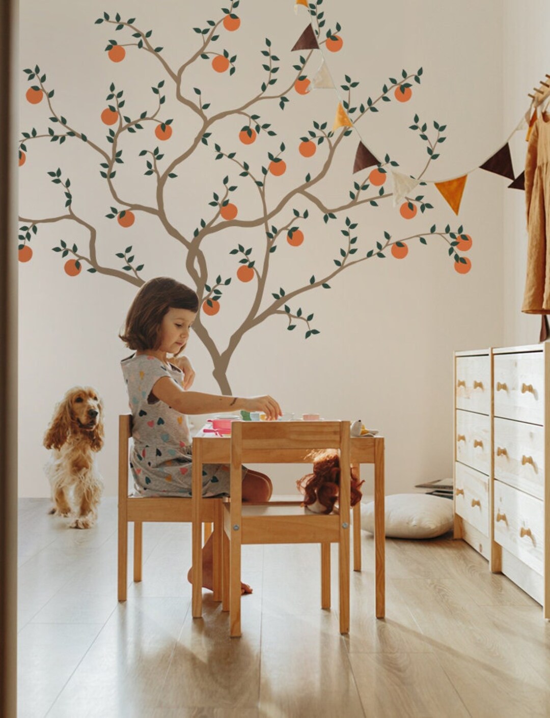 Orange Tree Wall Decal - Wall Decor - Etsy