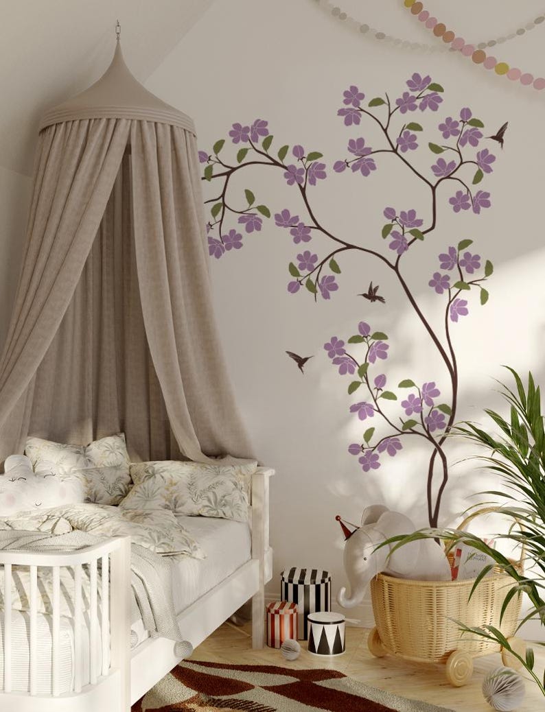 Flower Tree Wall Decal, Nursery & Kids Room Decor - Etsy