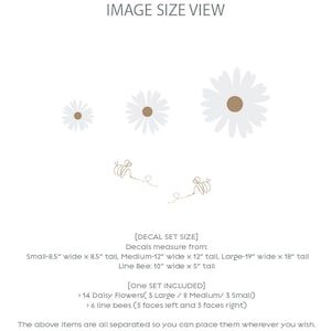 Removable Daisy Wall Decals – Decal Vinyl Floral Stickers for Boho ...