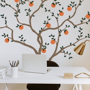 Orange Tree Wall Decal - Wall Decor - Etsy
