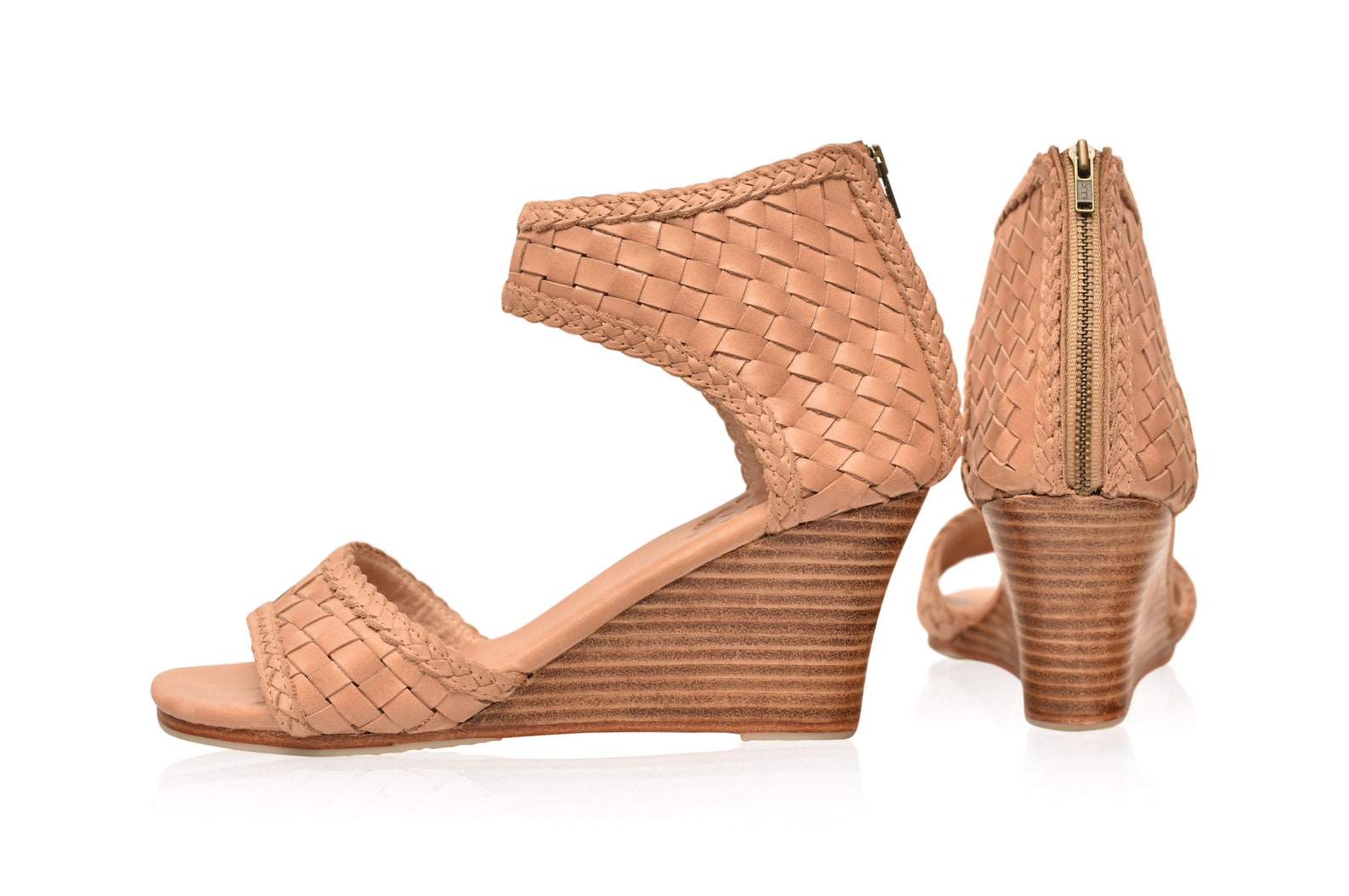 ATHENA Wedge Sandals Barefoot Leather Sandals Wooden - Etsy