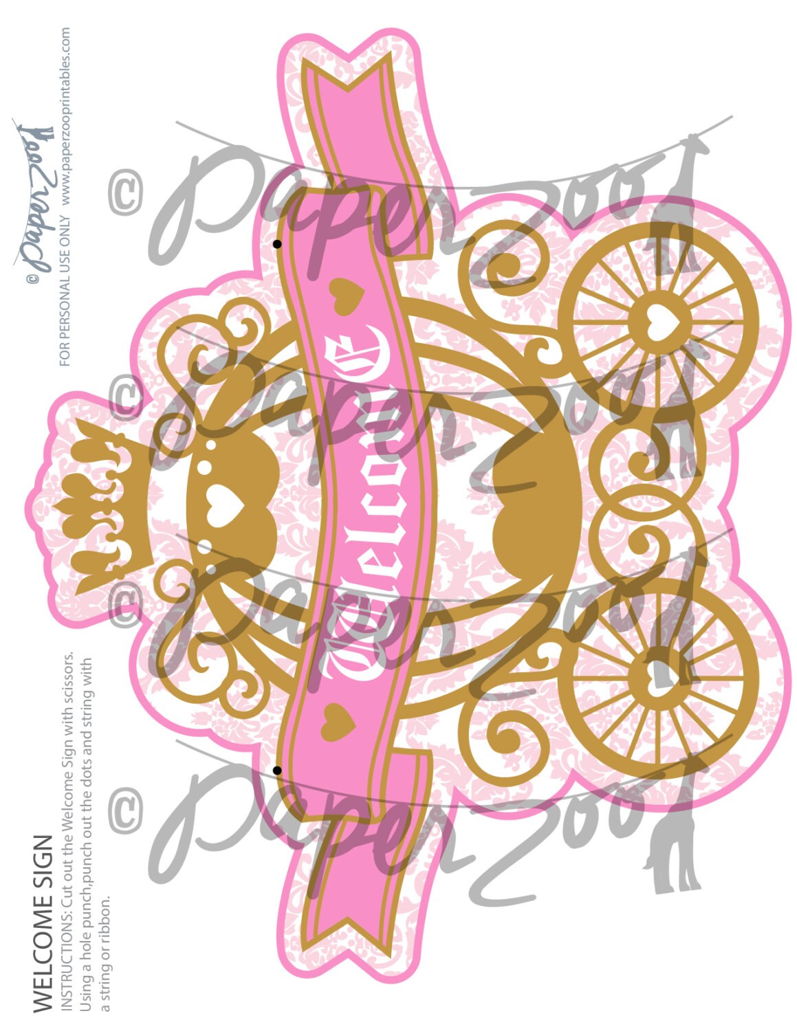 INSTANT DOWNLOAD, Her Royal Highness, Princess Pink, Girl Birthday ...