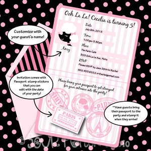 INSTANT DOWNLOAD, Pink Parisian Glaml Birthday Printable Party Package ...