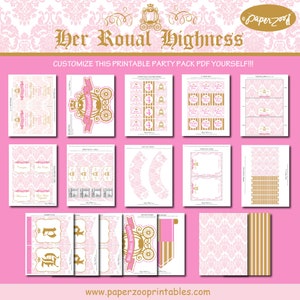 INSTANT DOWNLOAD, Her Royal Highness, Princess Pink, Girl Birthday ...