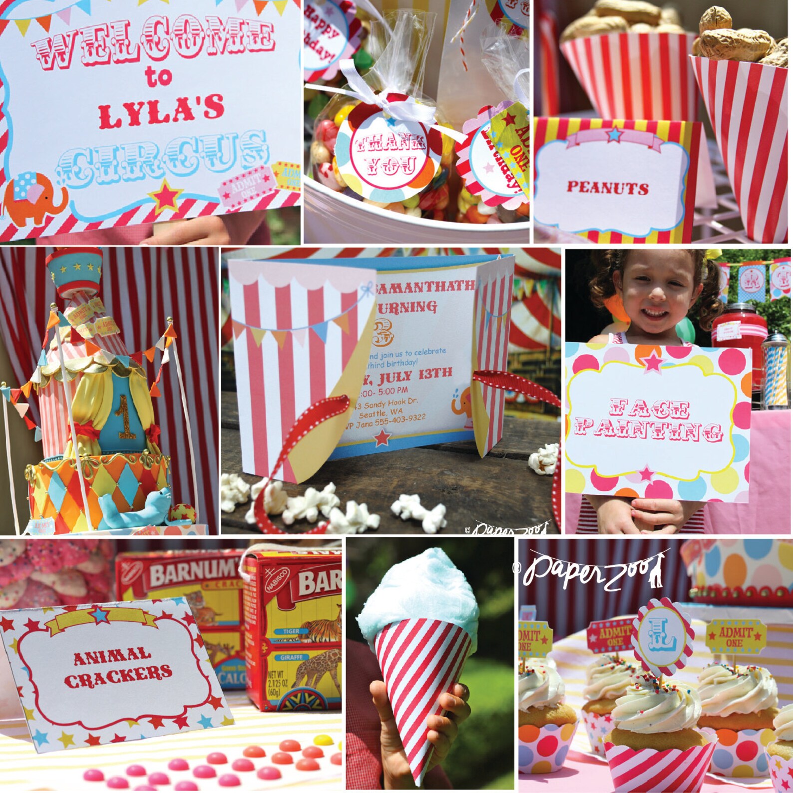 INSTANT DOWNLOAD, Step Right up CIRCUS Girl Birthday Printable Party ...
