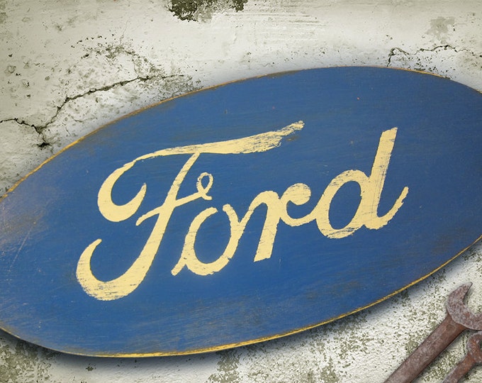 Ford Sign Wall Decor, Distressed and Aged - Etsy