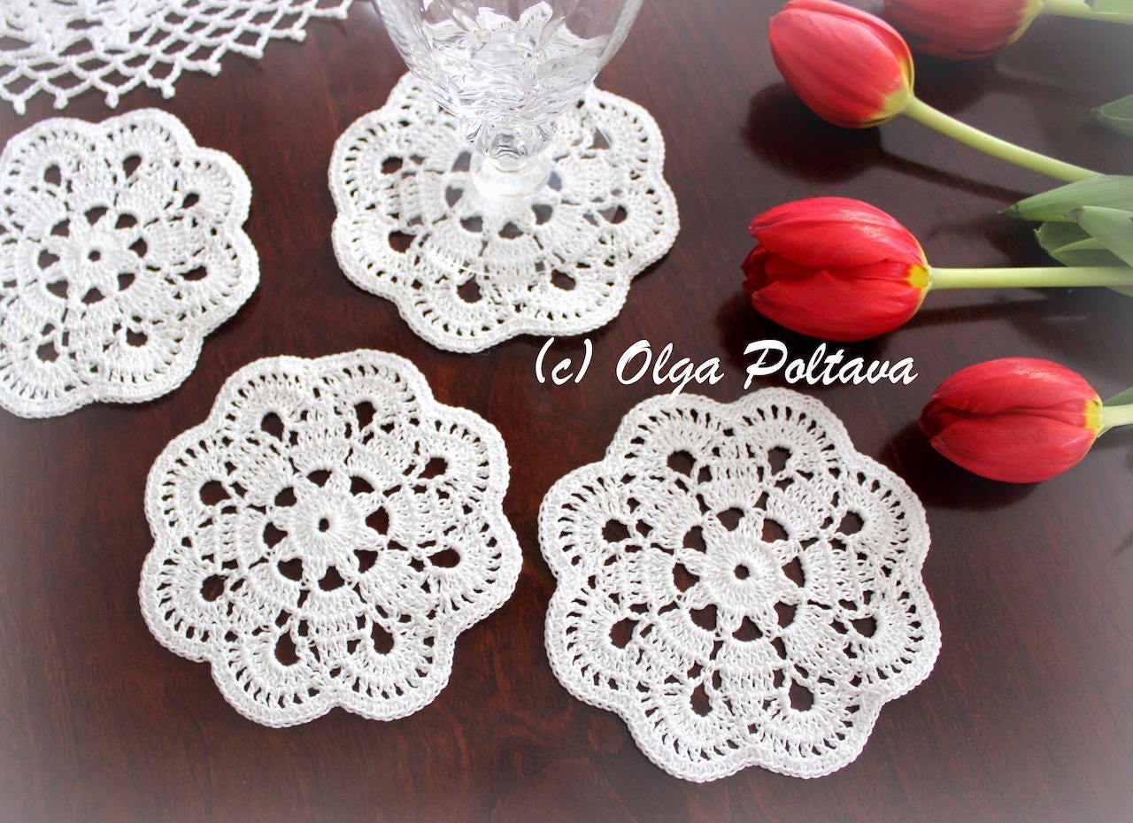 Doily Coaster Crochet Pattern, Small Doily, Lace Coaster, Easy Crochet ...