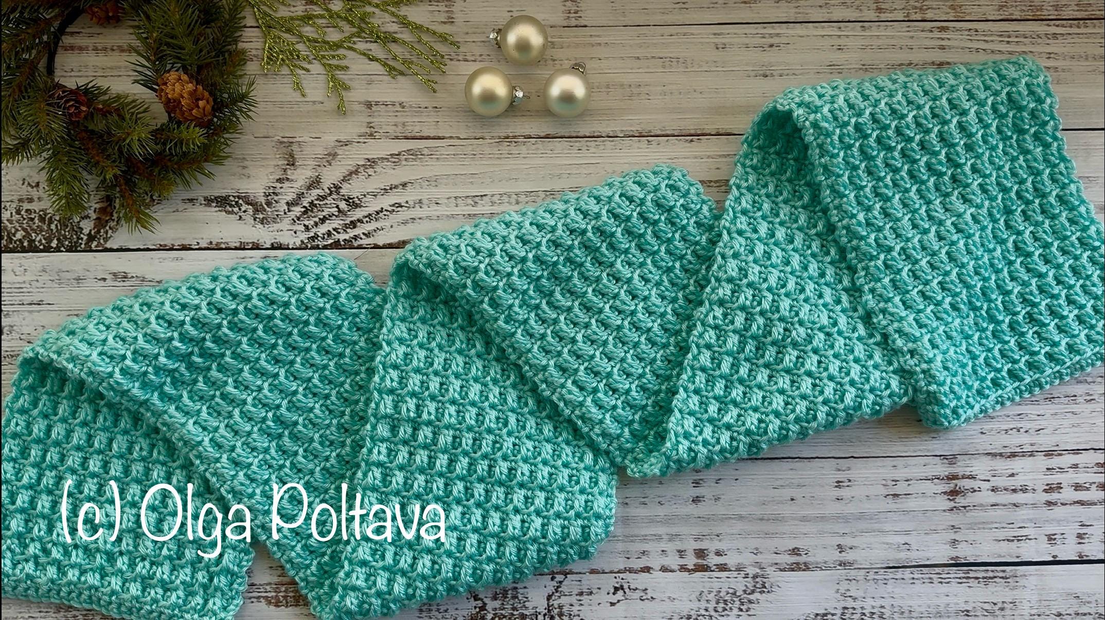 Crochet Pattern, Textured Scarf, One Row Repeat Crochet Pattern and ...