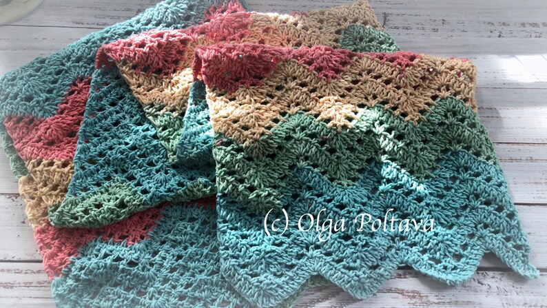Crochet Pattern, Lacy Ripple Spring Scarf Pattern, Easy Crochet Pattern ...