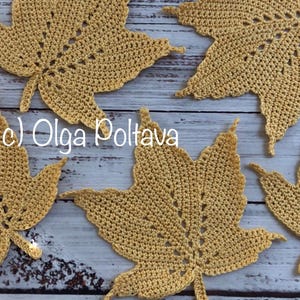 Crochet Pattern, Crochet Maple Leaf Aplique, Coaster, Decoration ...