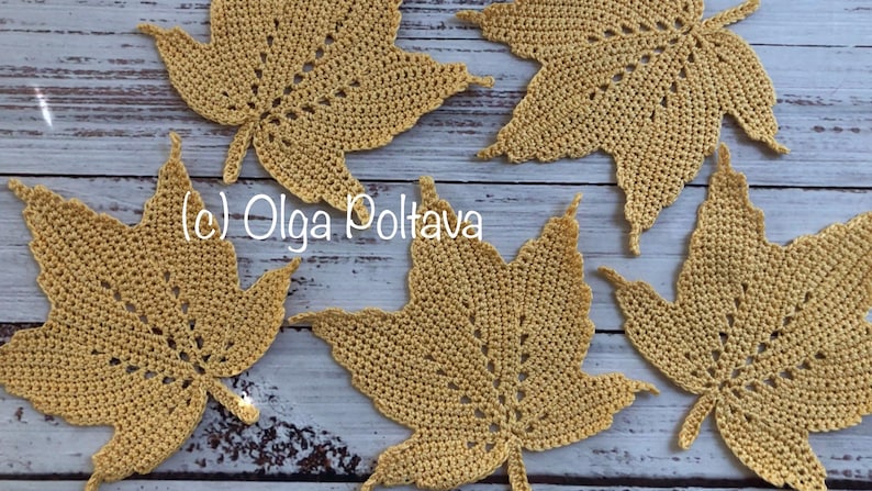 Crochet Pattern, Crochet Maple Leaf Aplique, Coaster, Decoration ...