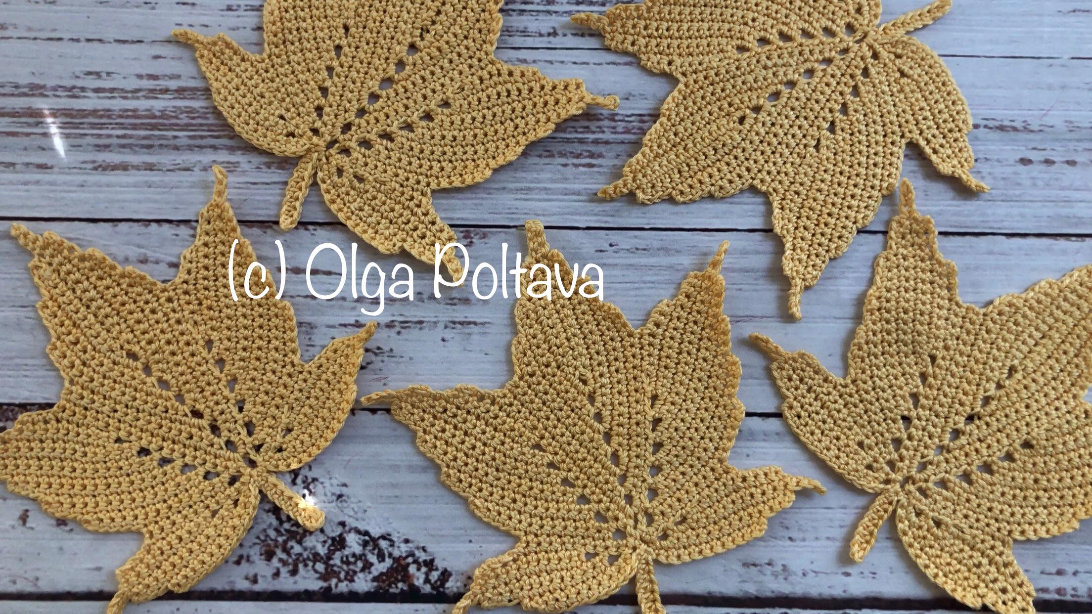 Crochet Pattern, Crochet Maple Leaf Aplique, Coaster, Decoration ...